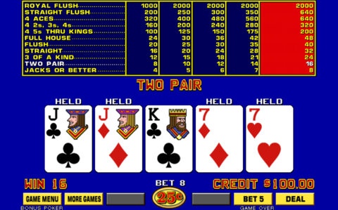 Video Poker Games | Michigan Casino | Turtle Creek Casino